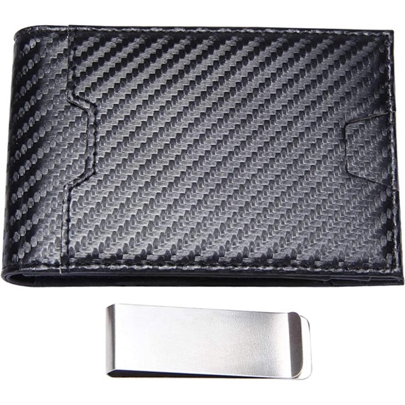 Bags | Bifold Wallet With Money Clip Leather Front Pocket Rfid Blocking ...